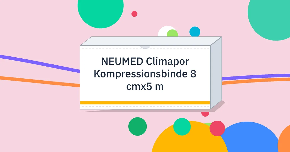 Symbolbild: Packung mit der Aufschrift NEUMED Climapor Kompressionsbinde 8 cmx5 m (PZN 13576279) – Verfügbarkeit und Bezug in Apotheken in Frankfurt am Main