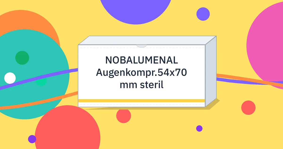 Symbolbild: Packung mit der Aufschrift NOBALUMENAL Augenkompr.54x70 mm steril (PZN 05508499) – Verfügbarkeit und Bezug in Apotheken in Frankfurt am Main