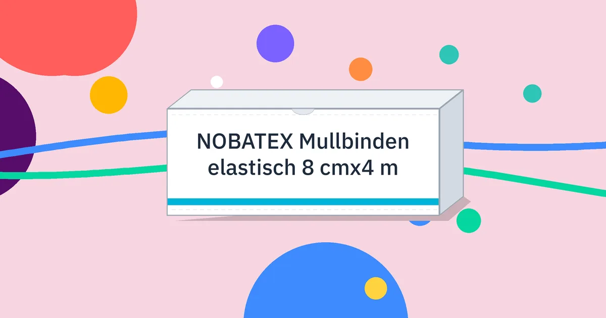 Symbolbild: Packung mit der Aufschrift NOBATEX Mullbinden elastisch 8 cmx4 m (PZN 09315159) – Verfügbarkeit und Bezug in Apotheken in Frankfurt am Main