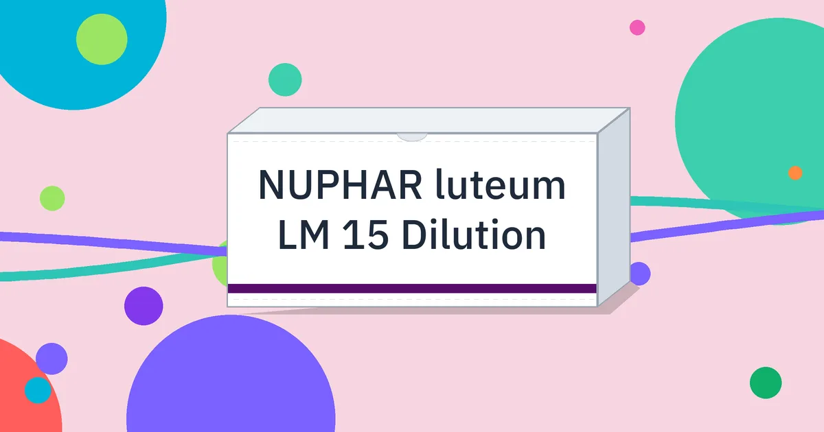 Symbolbild: Packung mit der Aufschrift NUPHAR luteum LM 15 Dilution (PZN 13620537) – Verfügbarkeit und Bezug in Apotheken in Frankfurt am Main