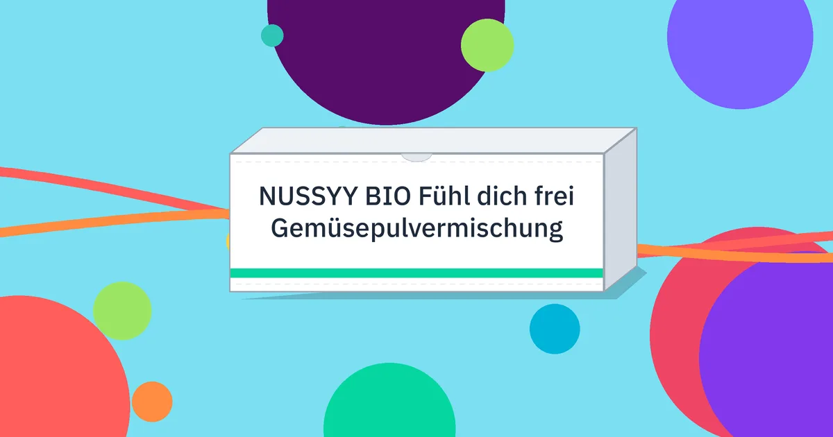 Symbolbild: Packung mit der Aufschrift NUSSYY BIO Fühl dich frei Gemüsepulvermischung (PZN 14242913) – Verfügbarkeit und Bezug in Apotheken in Frankfurt am Main