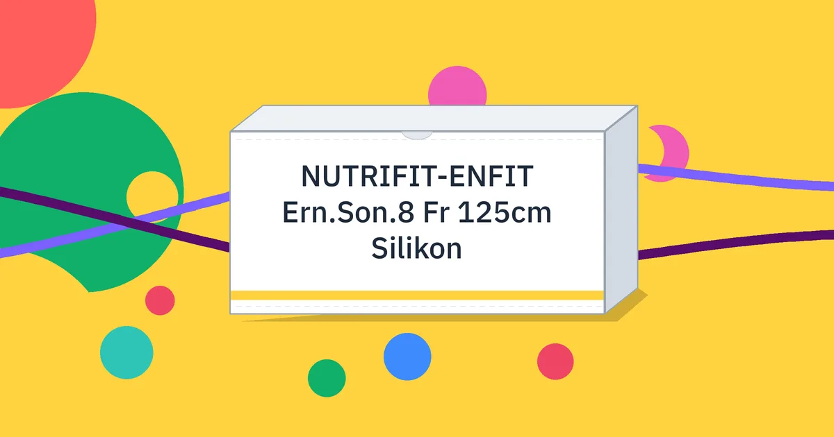 Symbolbild: Packung mit der Aufschrift NUTRIFIT-ENFIT Ern.Son.8 Fr 125cm Silikon (PZN 17272837) – Verfügbarkeit und Bezug in Apotheken in Frankfurt am Main