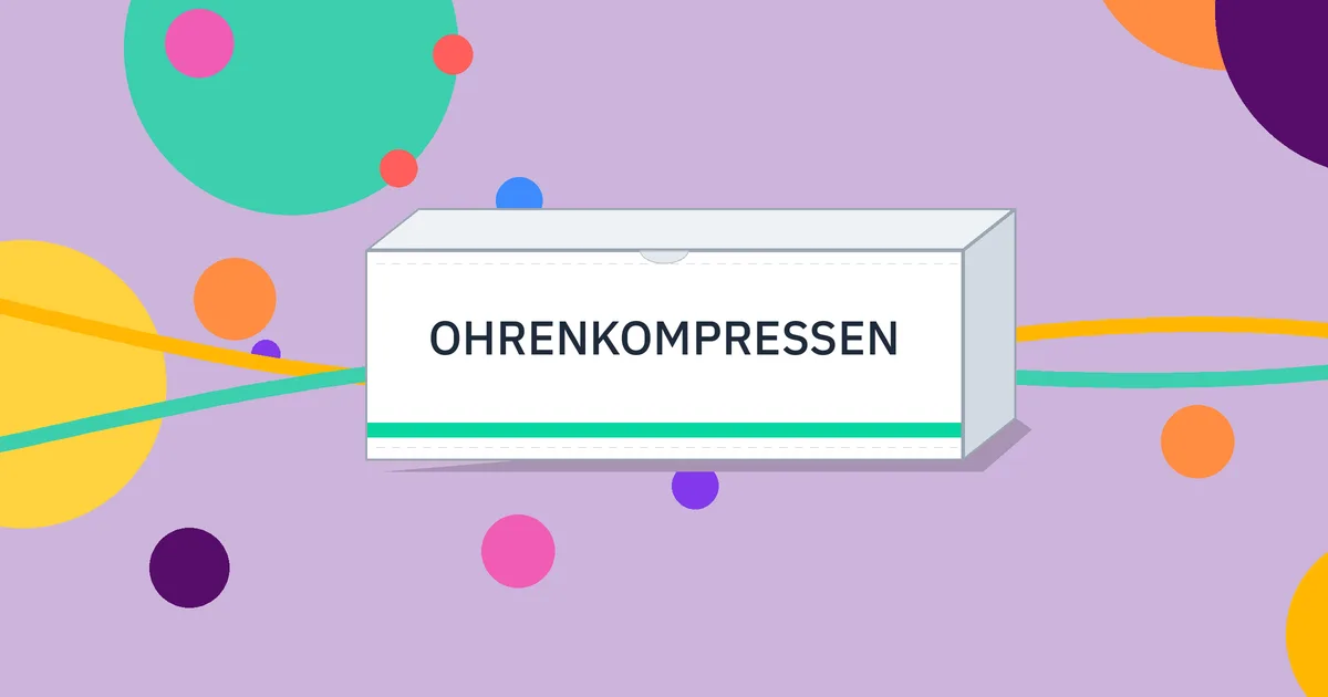 Symbolbild: Packung mit der Aufschrift OHRENKOMPRESSEN (PZN 14043763) – Verfügbarkeit und Bezug in Apotheken in Frankfurt am Main