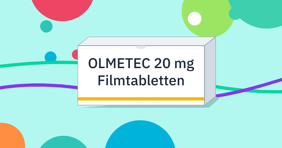 Symbolbild: Packung mit der Aufschrift OLMETEC 20 mg Filmtabletten (PZN 02231198) – Verfügbarkeit und Bezug in Apotheken in Frankfurt am Main