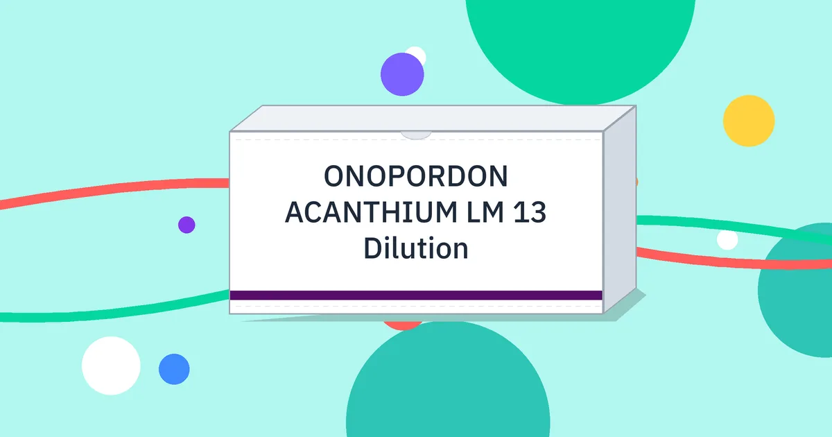 Symbolbild: Packung mit der Aufschrift ONOPORDON ACANTHIUM LM 13 Dilution (PZN 13626178) – Verfügbarkeit und Bezug in Apotheken in Frankfurt am Main