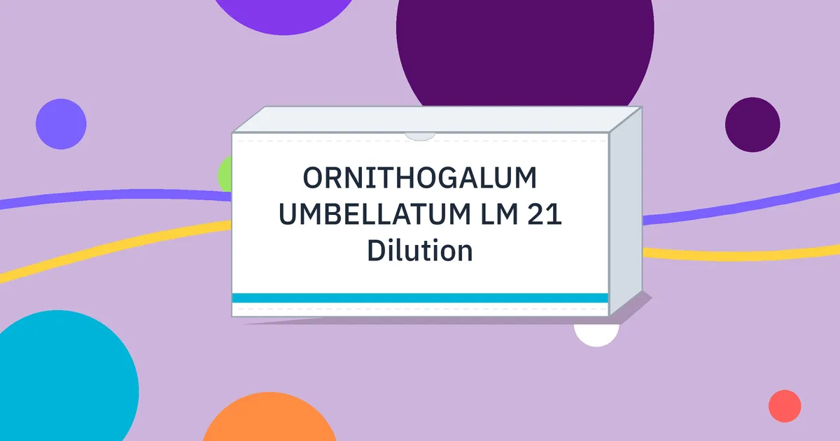 Symbolbild: Packung mit der Aufschrift ORNITHOGALUM UMBELLATUM LM 21 Dilution (PZN 12973601) – Verfügbarkeit und Bezug in Apotheken in Frankfurt am Main
