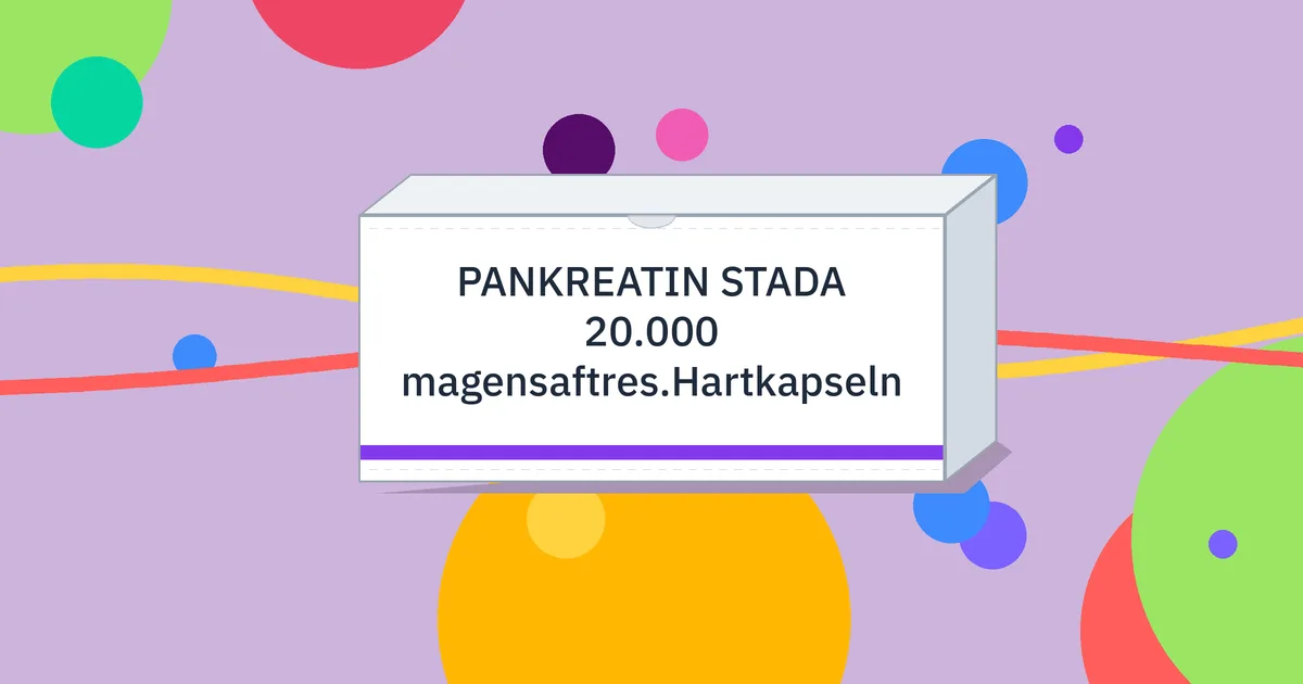 Symbolbild: Packung mit der Aufschrift PANKREATIN STADA 20.000 magensaftres.Hartkapseln (PZN 14307771) – Verfügbarkeit und Bezug in Apotheken in Frankfurt am Main