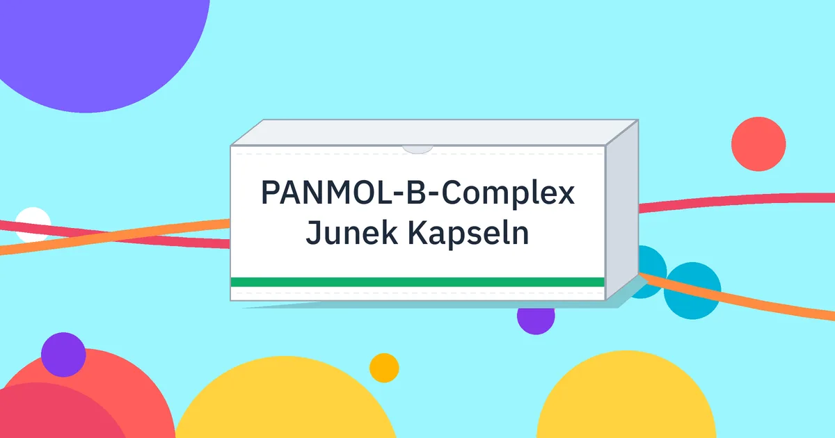 Symbolbild: Packung mit der Aufschrift PANMOL-B-Complex Junek Kapseln (PZN 00996353) – Verfügbarkeit und Bezug in Apotheken in Frankfurt am Main