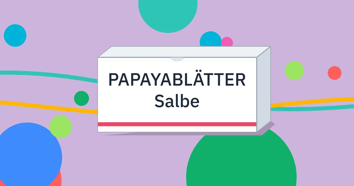 Symbolbild: Packung mit der Aufschrift PAPAYABLÄTTER Salbe (PZN 19141938) – Verfügbarkeit und Bezug in Apotheken in Frankfurt am Main