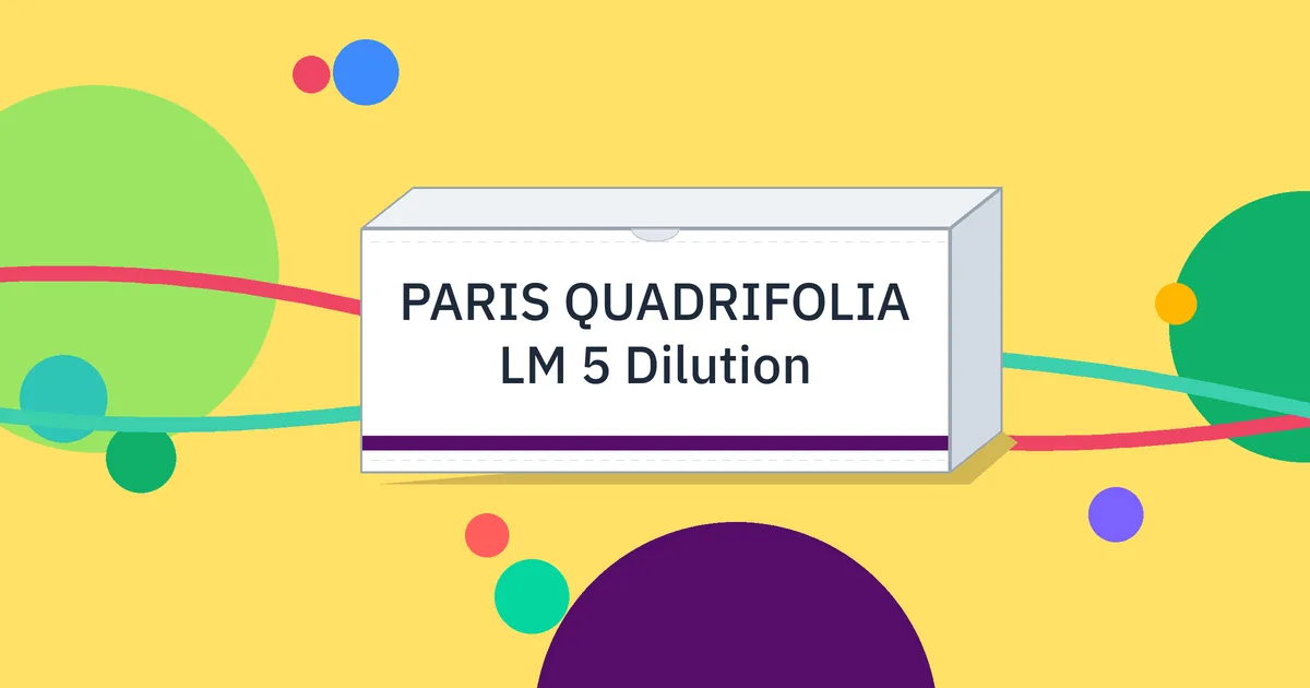 Symbolbild: Packung mit der Aufschrift PARIS QUADRIFOLIA LM 5 Dilution (PZN 13631759) – Verfügbarkeit und Bezug in Apotheken in Frankfurt am Main