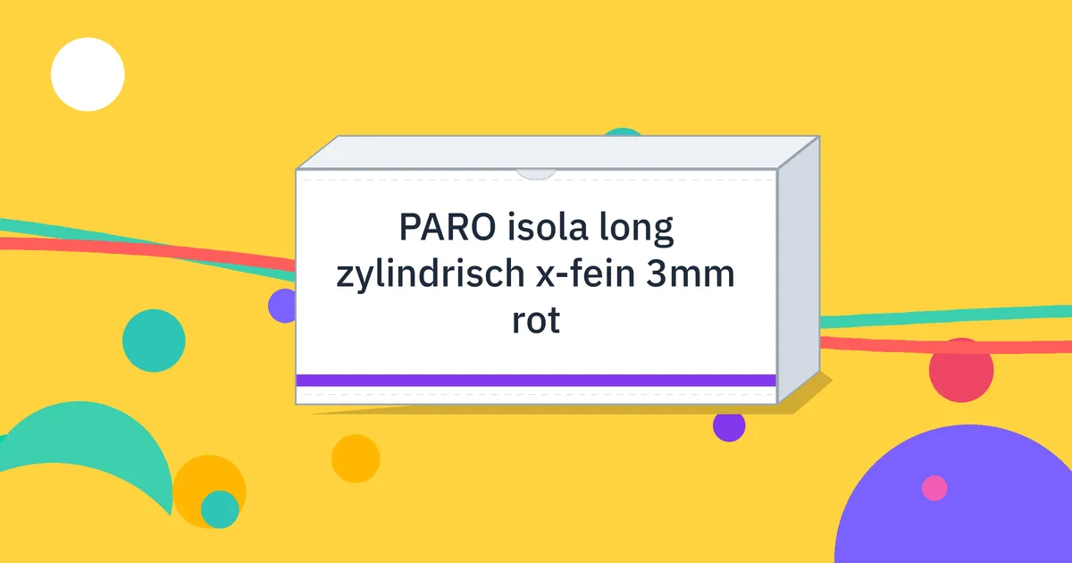 Symbolbild: Packung mit der Aufschrift PARO isola long zylindrisch x-fein 3mm rot (PZN 17372444) – Verfügbarkeit und Bezug in Apotheken in Frankfurt am Main