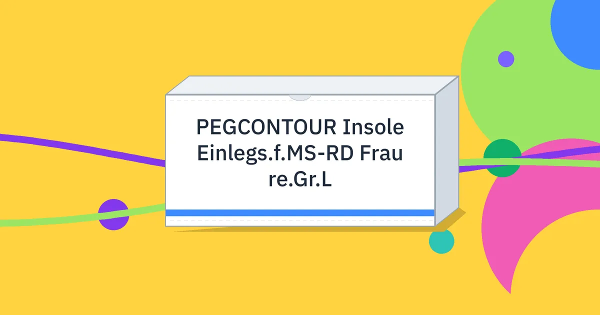 Symbolbild: Packung mit der Aufschrift PEGCONTOUR Insole Einlegs.f.MS-RD Frau re.Gr.L (PZN 14255904) – Verfügbarkeit und Bezug in Apotheken in Frankfurt am Main