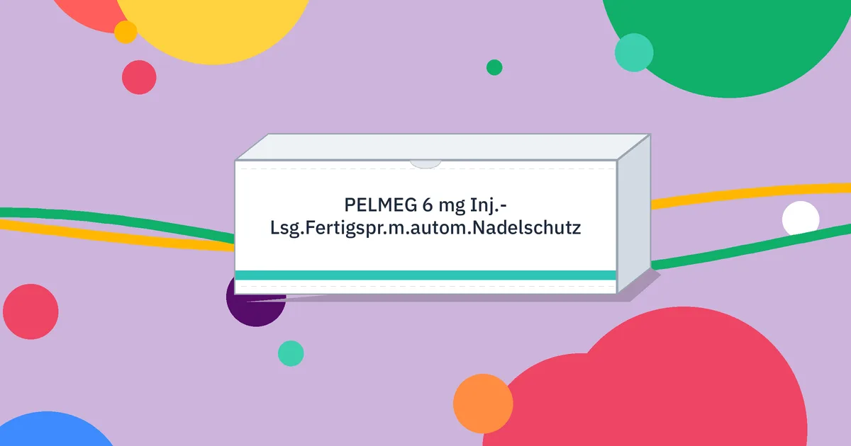 Symbolbild: Packung mit der Aufschrift PELMEG 6 mg Inj.-Lsg.Fertigspr.m.autom.Nadelschutz (PZN 16660543) – Verfügbarkeit und Bezug in Apotheken in Frankfurt am Main