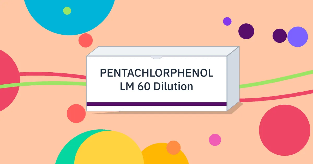 Symbolbild: Packung mit der Aufschrift PENTACHLORPHENOL LM 60 Dilution (PZN 13634427) – Verfügbarkeit und Bezug in Apotheken in Frankfurt am Main