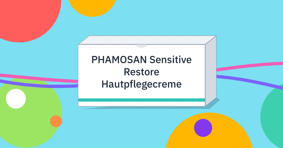 Symbolbild: Packung mit der Aufschrift PHAMOSAN Sensitive Restore Hautpflegecreme (PZN 19786724) – Verfügbarkeit und Bezug in Apotheken in Frankfurt am Main