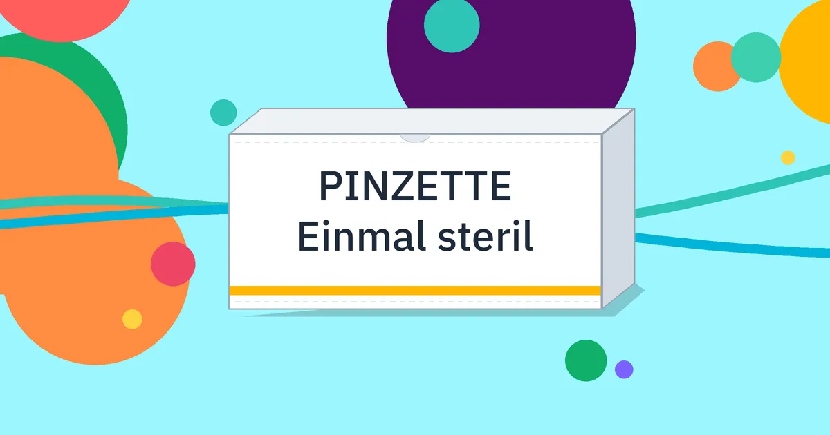 Symbolbild: Packung mit der Aufschrift PINZETTE Einmal steril (PZN 09307013) – Verfügbarkeit und Bezug in Apotheken in Frankfurt am Main