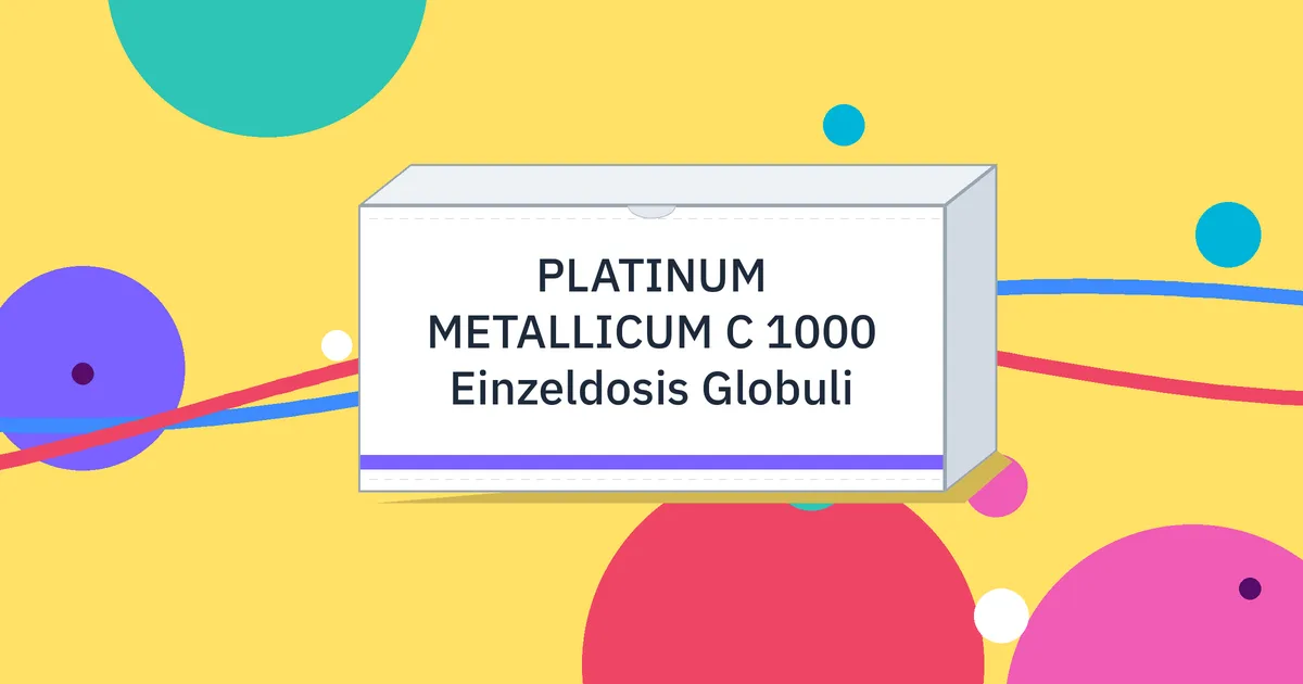 Symbolbild: Packung mit der Aufschrift PLATINUM METALLICUM C 1000 Einzeldosis Globuli (PZN 03034732) – Verfügbarkeit und Bezug in Apotheken in Frankfurt am Main