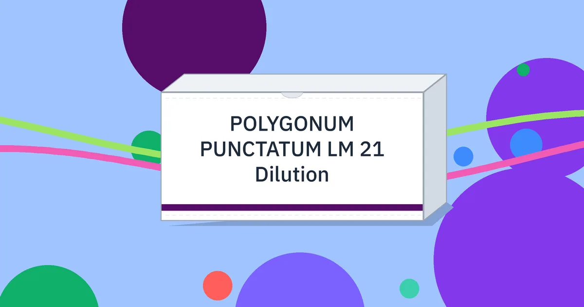 Symbolbild: Packung mit der Aufschrift POLYGONUM PUNCTATUM LM 21 Dilution (PZN 13662984) – Verfügbarkeit und Bezug in Apotheken in Frankfurt am Main
