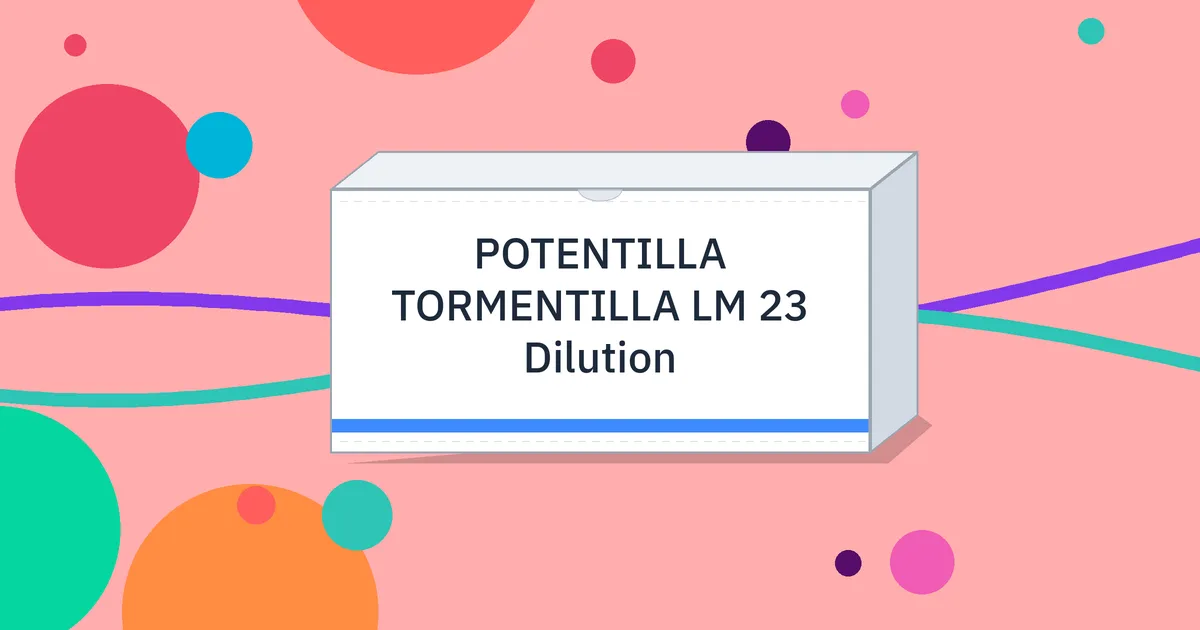 Symbolbild: Packung mit der Aufschrift POTENTILLA TORMENTILLA LM 23 Dilution (PZN 13665770) – Verfügbarkeit und Bezug in Apotheken in Frankfurt am Main