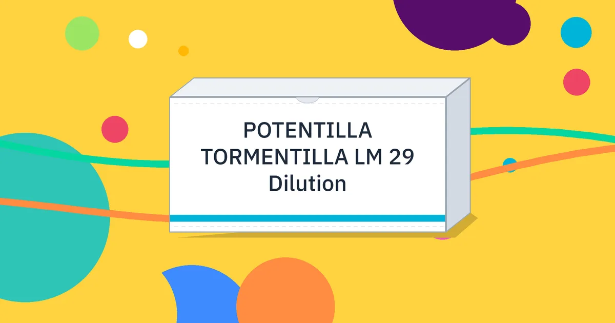 Symbolbild: Packung mit der Aufschrift POTENTILLA TORMENTILLA LM 29 Dilution (PZN 13665830) – Verfügbarkeit und Bezug in Apotheken in Frankfurt am Main