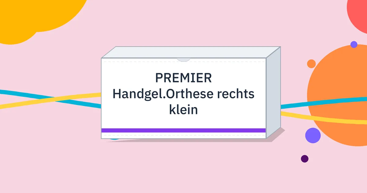 Symbolbild: Packung mit der Aufschrift PREMIER Handgel.Orthese rechts klein (PZN 06643816) – Verfügbarkeit und Bezug in Apotheken in Frankfurt am Main