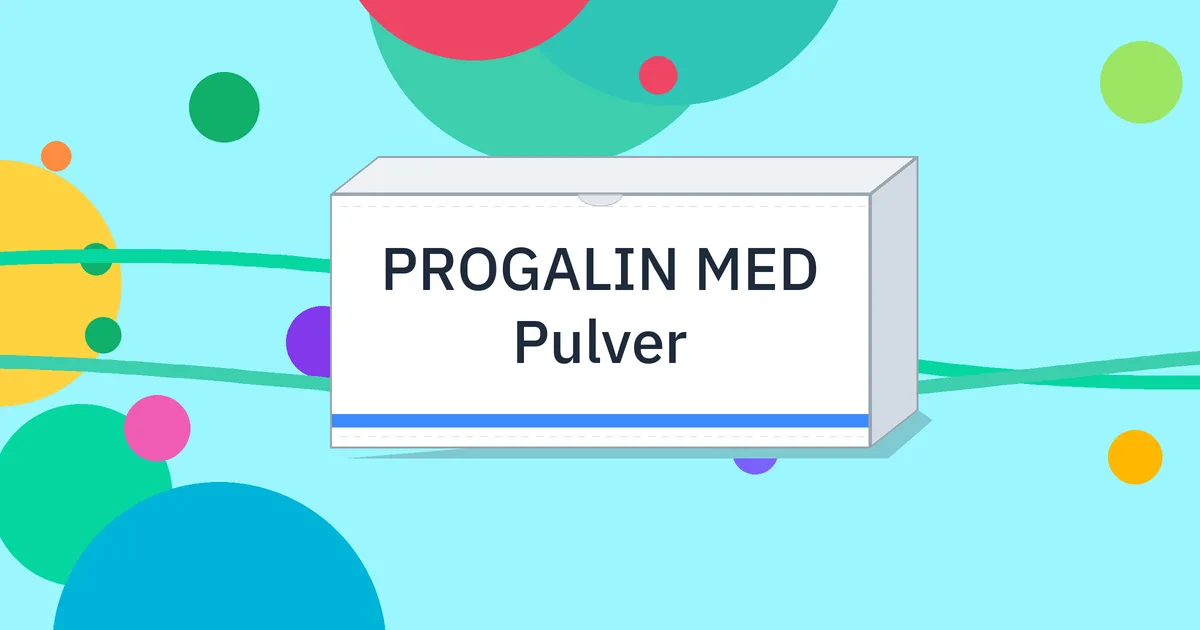 Symbolbild: Packung mit der Aufschrift PROGALIN MED Pulver (PZN 11857353) – Verfügbarkeit und Bezug in Apotheken in Frankfurt am Main
