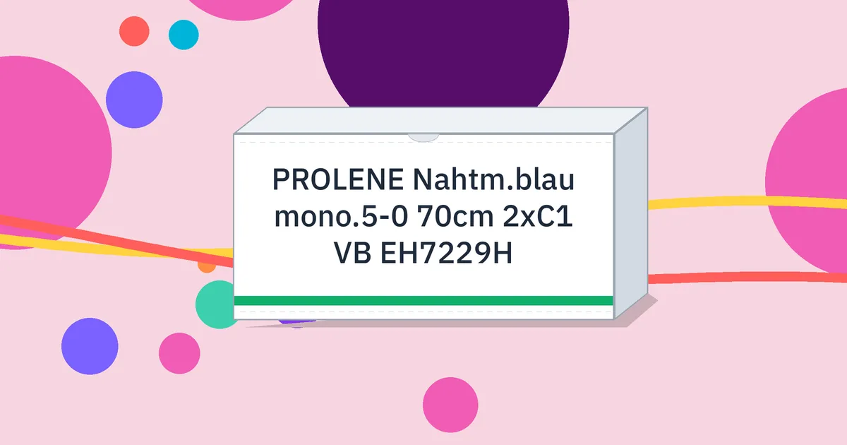 Symbolbild: Packung mit der Aufschrift PROLENE Nahtm.blau mono.5-0 70cm 2xC1 VB EH7229H (PZN 20900088) – Verfügbarkeit und Bezug in Apotheken in Frankfurt am Main