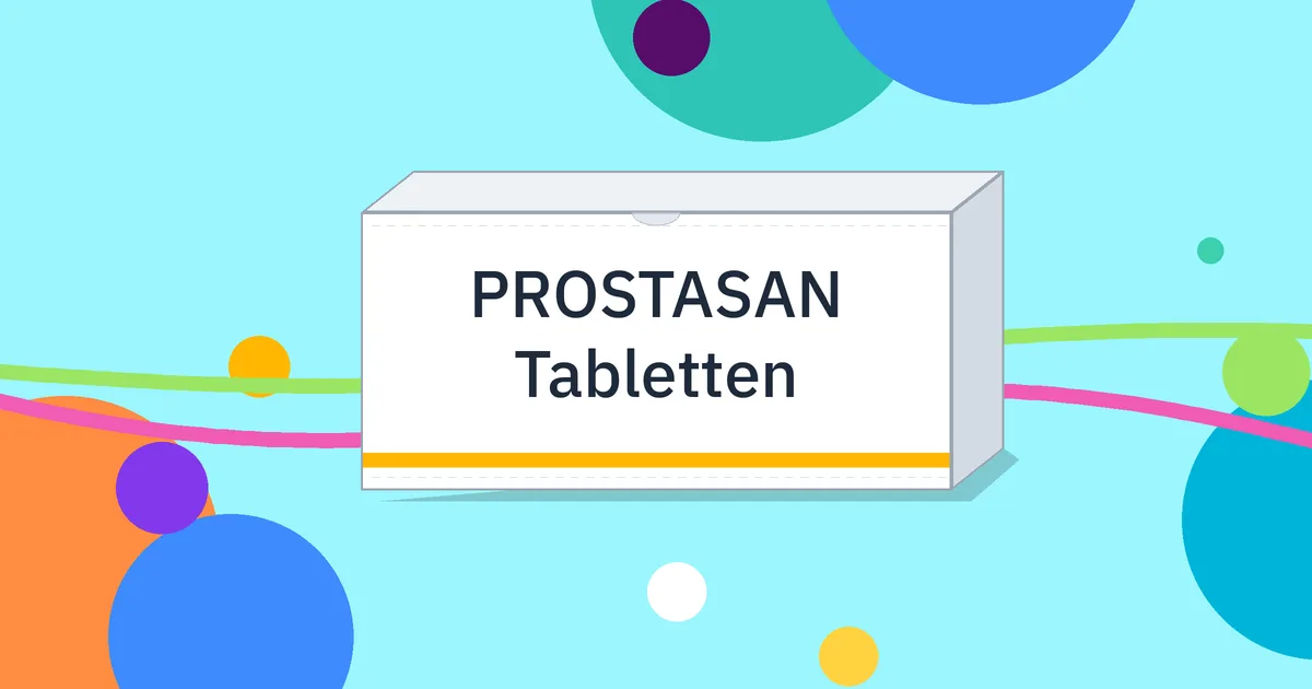 Symbolbild: Packung mit der Aufschrift PROSTASAN Tabletten (PZN 12801030) – Verfügbarkeit und Bezug in Apotheken in Frankfurt am Main