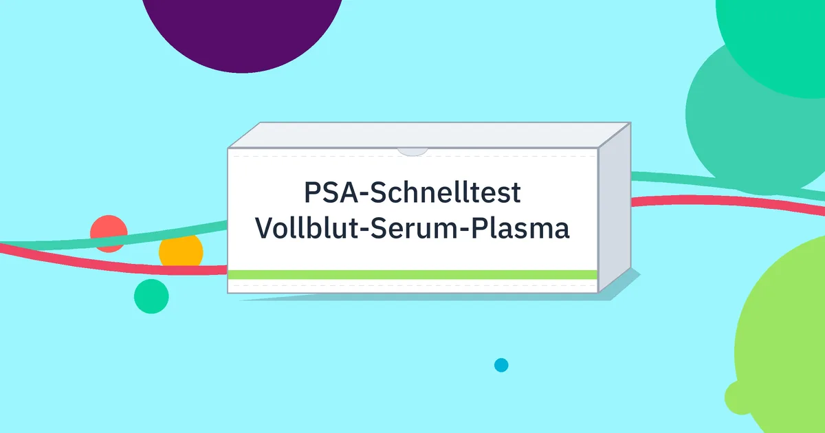Symbolbild: Packung mit der Aufschrift PSA-Schnelltest Vollblut-Serum-Plasma (PZN 19850623) – Verfügbarkeit und Bezug in Apotheken in Frankfurt am Main
