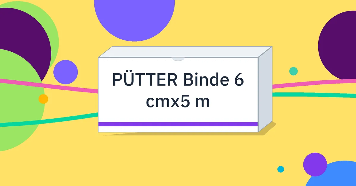 Symbolbild: Packung mit der Aufschrift PÜTTER Binde 6 cmx5 m (PZN 18716561) – Verfügbarkeit und Bezug in Apotheken in Frankfurt am Main