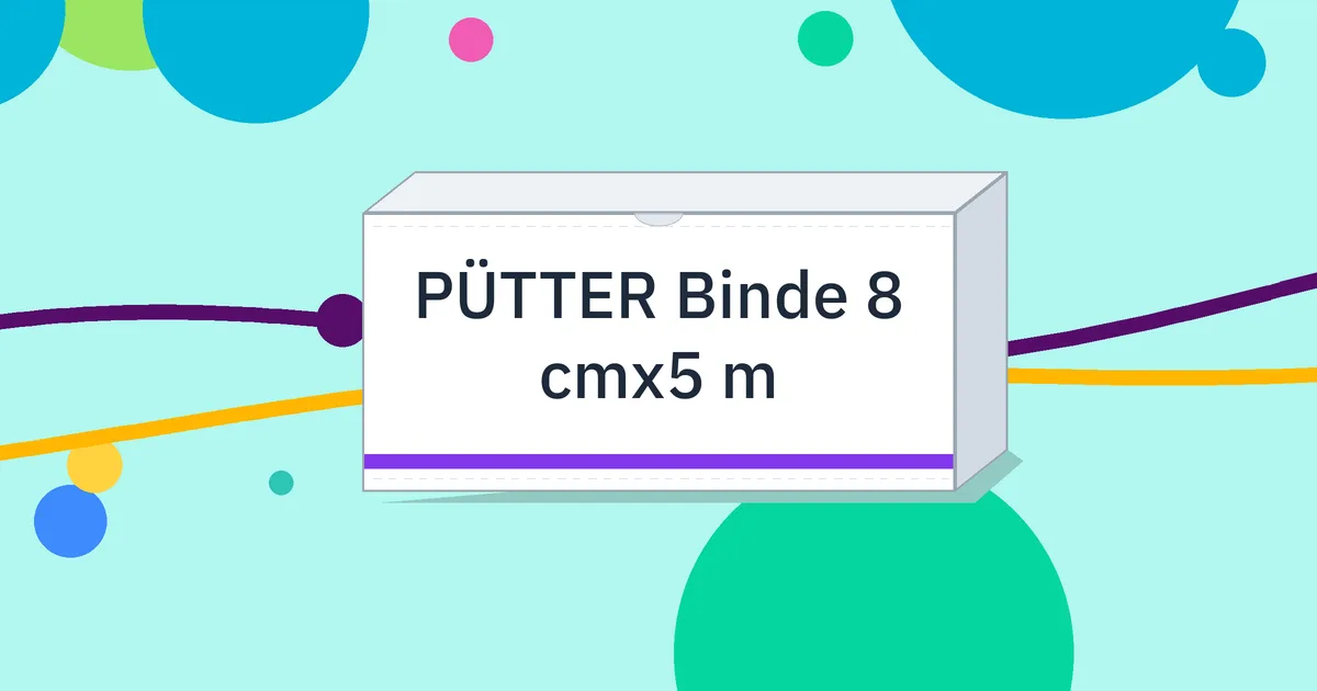 Symbolbild: Packung mit der Aufschrift PÜTTER Binde 8 cmx5 m (PZN 05529768) – Verfügbarkeit und Bezug in Apotheken in Frankfurt am Main