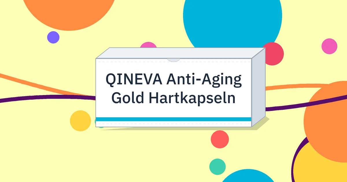 Symbolbild: Packung mit der Aufschrift QINEVA Anti-Aging Gold Hartkapseln (PZN 19553032) – Verfügbarkeit und Bezug in Apotheken in Frankfurt am Main