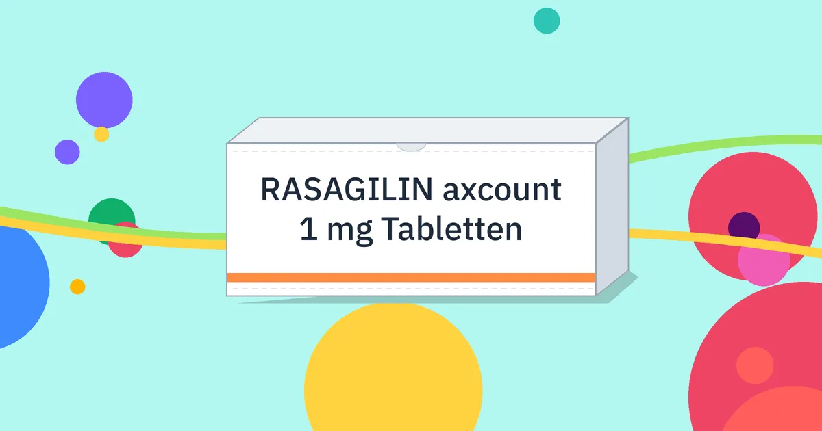 Symbolbild: Packung mit der Aufschrift RASAGILIN axcount 1 mg Tabletten (PZN 16790085) – Verfügbarkeit und Bezug in Apotheken in Frankfurt am Main