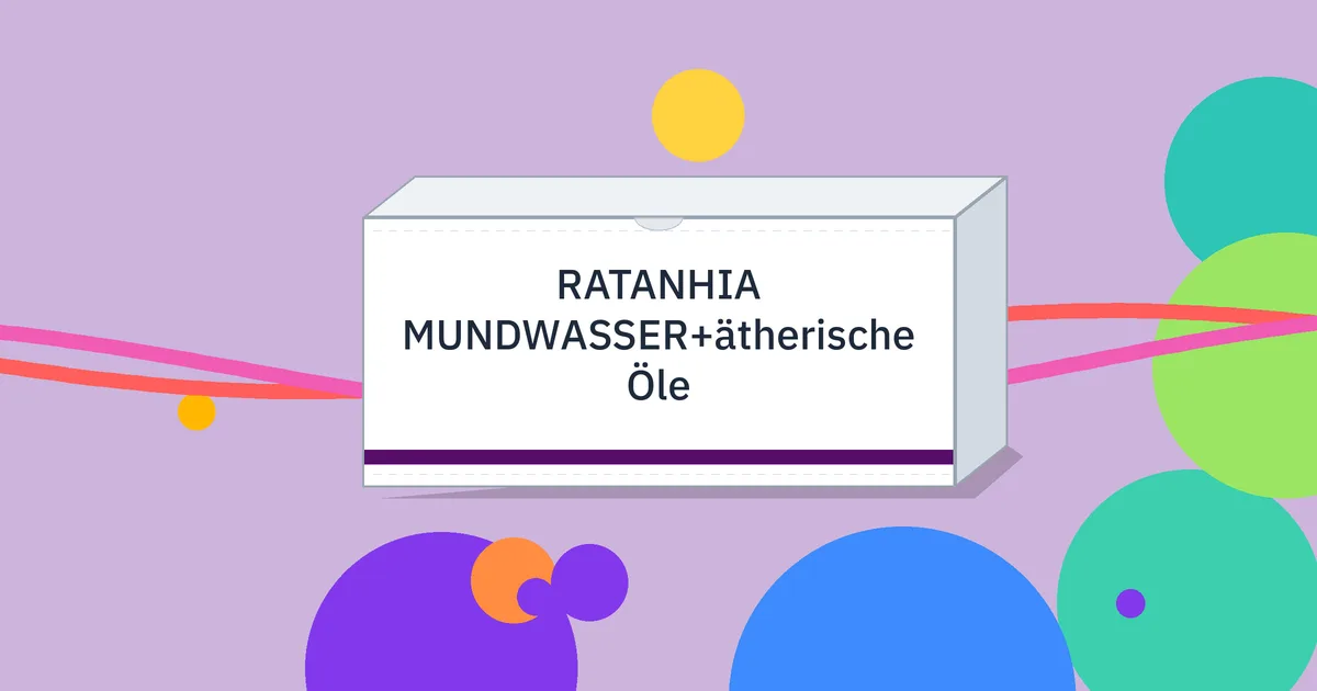 Symbolbild: Packung mit der Aufschrift RATANHIA MUNDWASSER+ätherische Öle (PZN 15251133) – Verfügbarkeit und Bezug in Apotheken in Frankfurt am Main