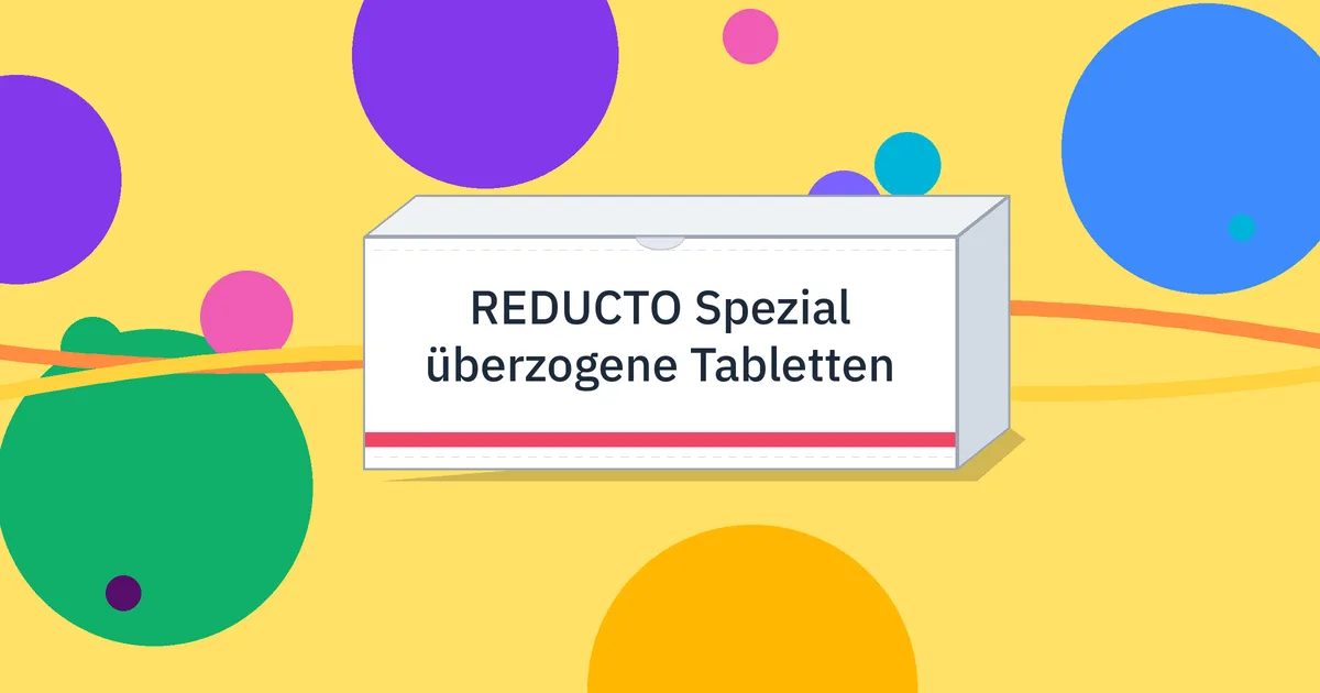 Symbolbild: Packung mit der Aufschrift REDUCTO Spezial überzogene Tabletten (PZN 04504447) – Verfügbarkeit und Bezug in Apotheken in Frankfurt am Main