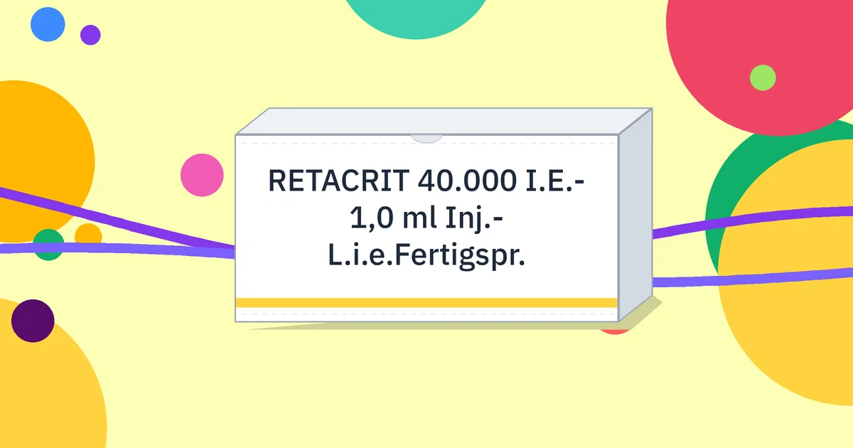 Symbolbild: Packung mit der Aufschrift RETACRIT 40.000 I.E.-1,0 ml Inj.-L.i.e.Fertigspr. (PZN 14235480) – Verfügbarkeit und Bezug in Apotheken in Frankfurt am Main