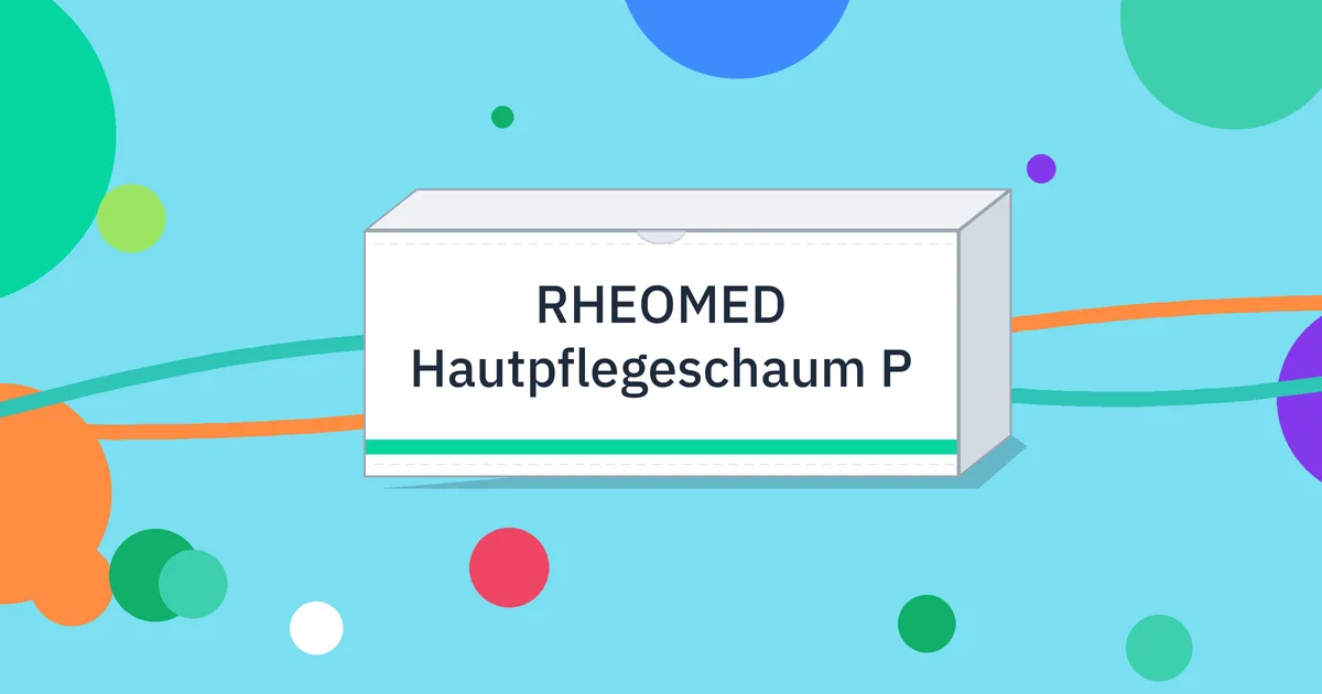 Symbolbild: Packung mit der Aufschrift RHEOMED Hautpflegeschaum P (PZN 01022908) – Verfügbarkeit und Bezug in Apotheken in Frankfurt am Main