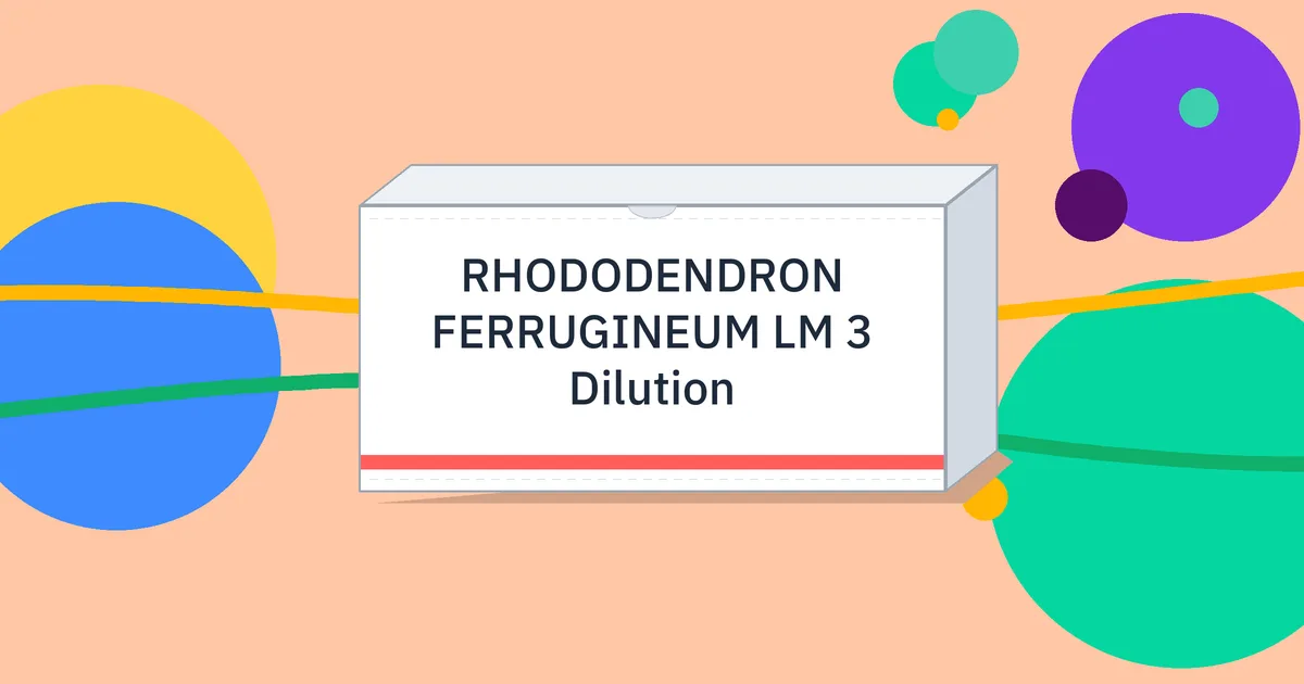 Symbolbild: Packung mit der Aufschrift RHODODENDRON FERRUGINEUM LM 3 Dilution (PZN 13051217) – Verfügbarkeit und Bezug in Apotheken in Frankfurt am Main