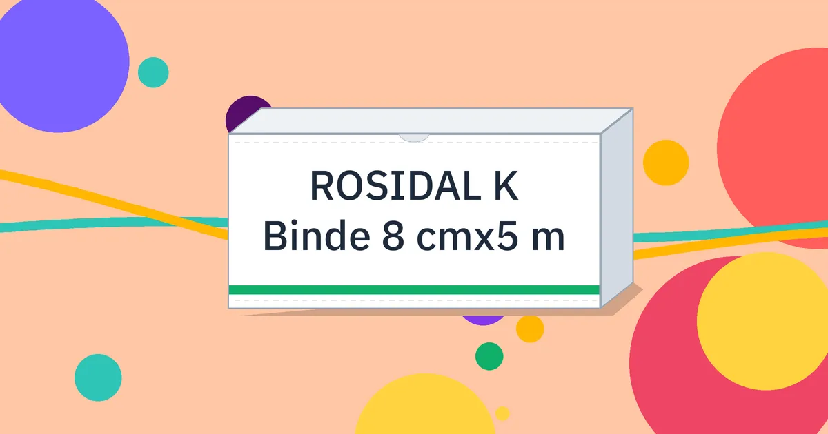 Symbolbild: Packung mit der Aufschrift ROSIDAL K Binde 8 cmx5 m (PZN 17833388) – Verfügbarkeit und Bezug in Apotheken in Frankfurt am Main