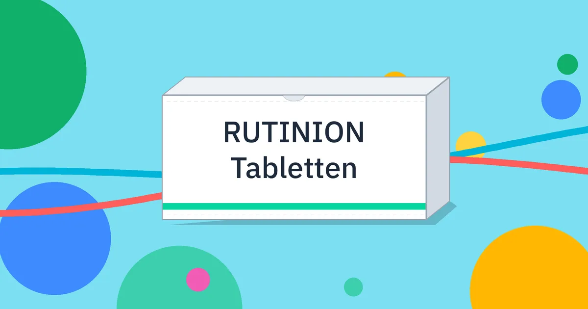 Symbolbild: Packung mit der Aufschrift RUTINION Tabletten (PZN 00892659) – Verfügbarkeit und Bezug in Apotheken in Frankfurt am Main