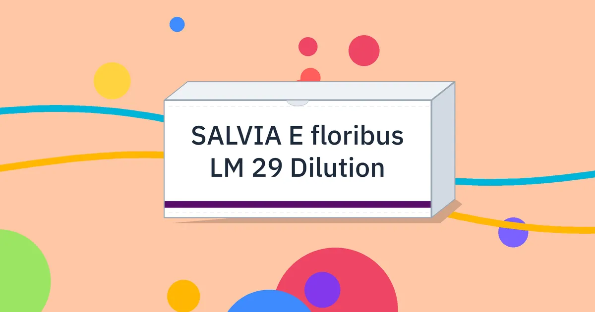 Symbolbild: Packung mit der Aufschrift SALVIA E floribus LM 29 Dilution (PZN 13179259) – Verfügbarkeit und Bezug in Apotheken in Frankfurt am Main