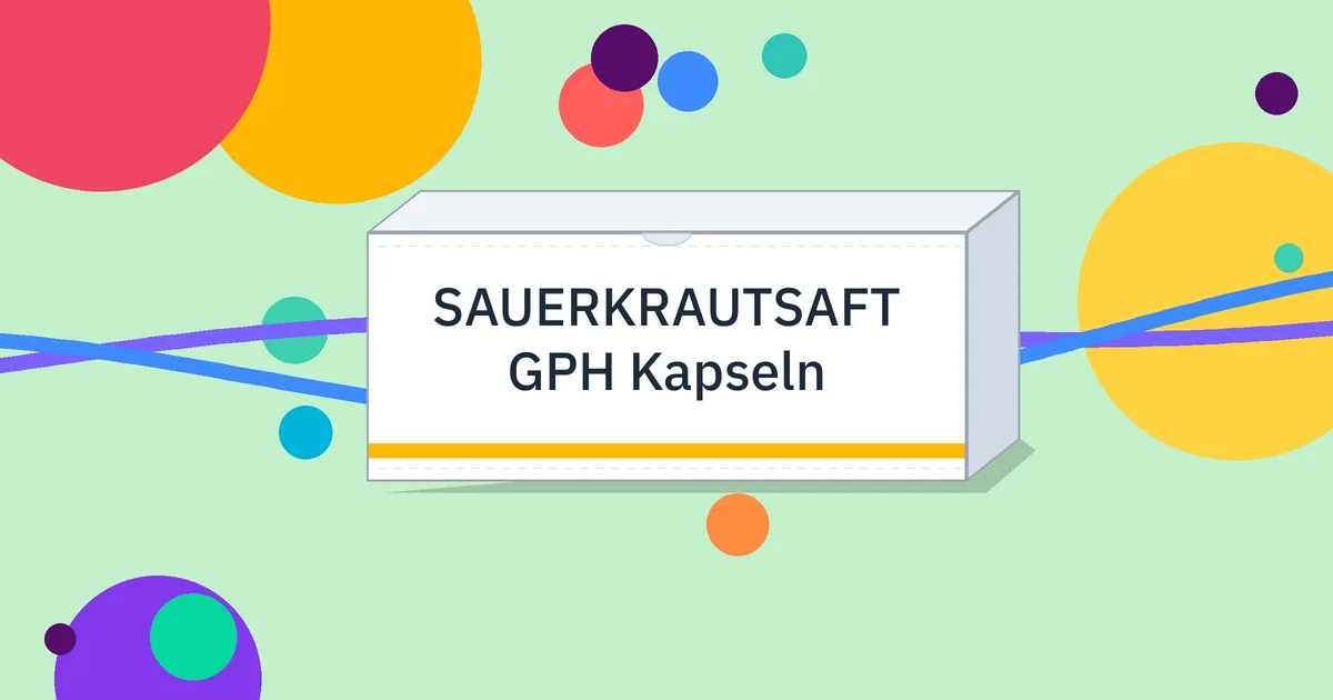 Symbolbild: Packung mit der Aufschrift SAUERKRAUTSAFT GPH Kapseln (PZN 01638615) – Verfügbarkeit und Bezug in Apotheken in Frankfurt am Main