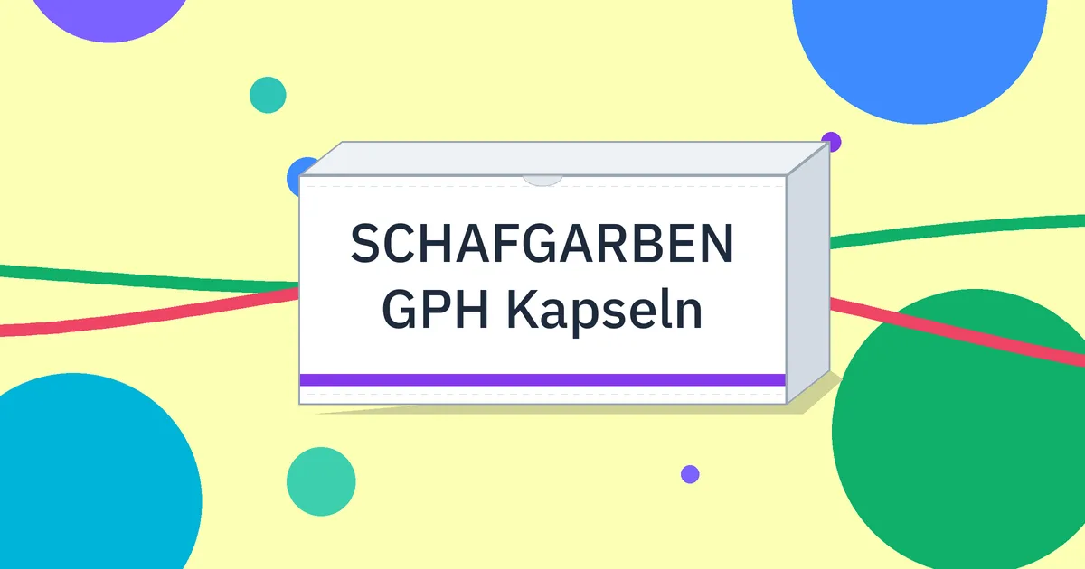 Symbolbild: Packung mit der Aufschrift SCHAFGARBEN GPH Kapseln (PZN 08404139) – Verfügbarkeit und Bezug in Apotheken in Frankfurt am Main