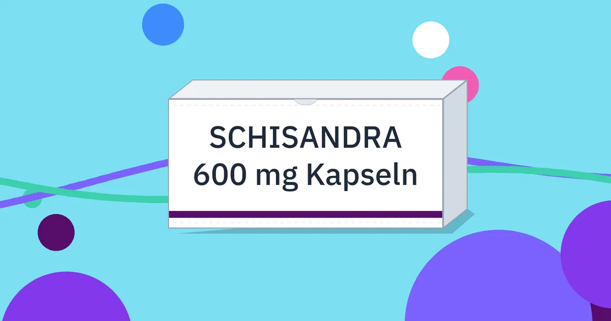 Symbolbild: Packung mit der Aufschrift SCHISANDRA 600 mg Kapseln (PZN 07749439) – Verfügbarkeit und Bezug in Apotheken in Frankfurt am Main