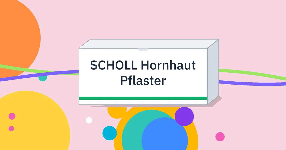 Symbolbild: Packung mit der Aufschrift SCHOLL Hornhaut Pflaster (PZN 18296544) – Verfügbarkeit und Bezug in Apotheken in Frankfurt am Main