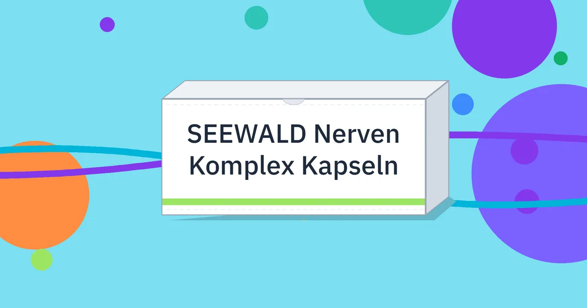 Symbolbild: Packung mit der Aufschrift SEEWALD Nerven Komplex Kapseln (PZN 19546090) – Verfügbarkeit und Bezug in Apotheken in Frankfurt am Main