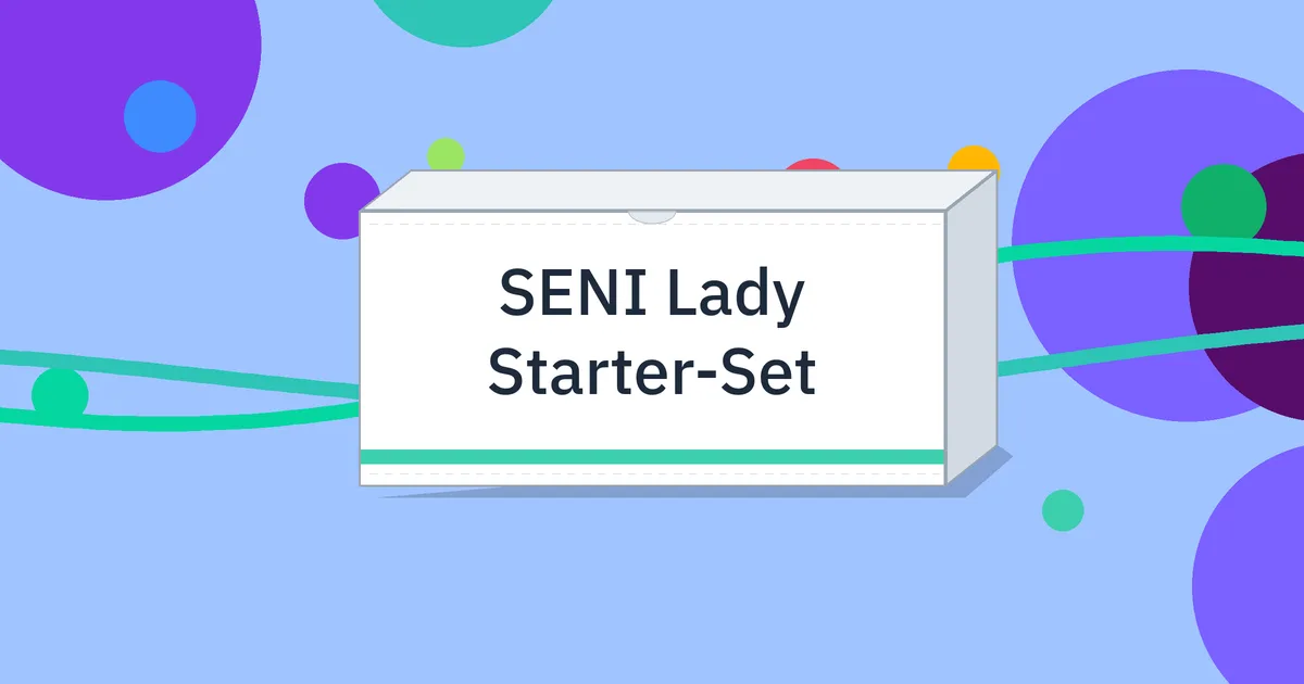 Symbolbild: Packung mit der Aufschrift SENI Lady Starter-Set (PZN 13358192) – Verfügbarkeit und Bezug in Apotheken in Frankfurt am Main