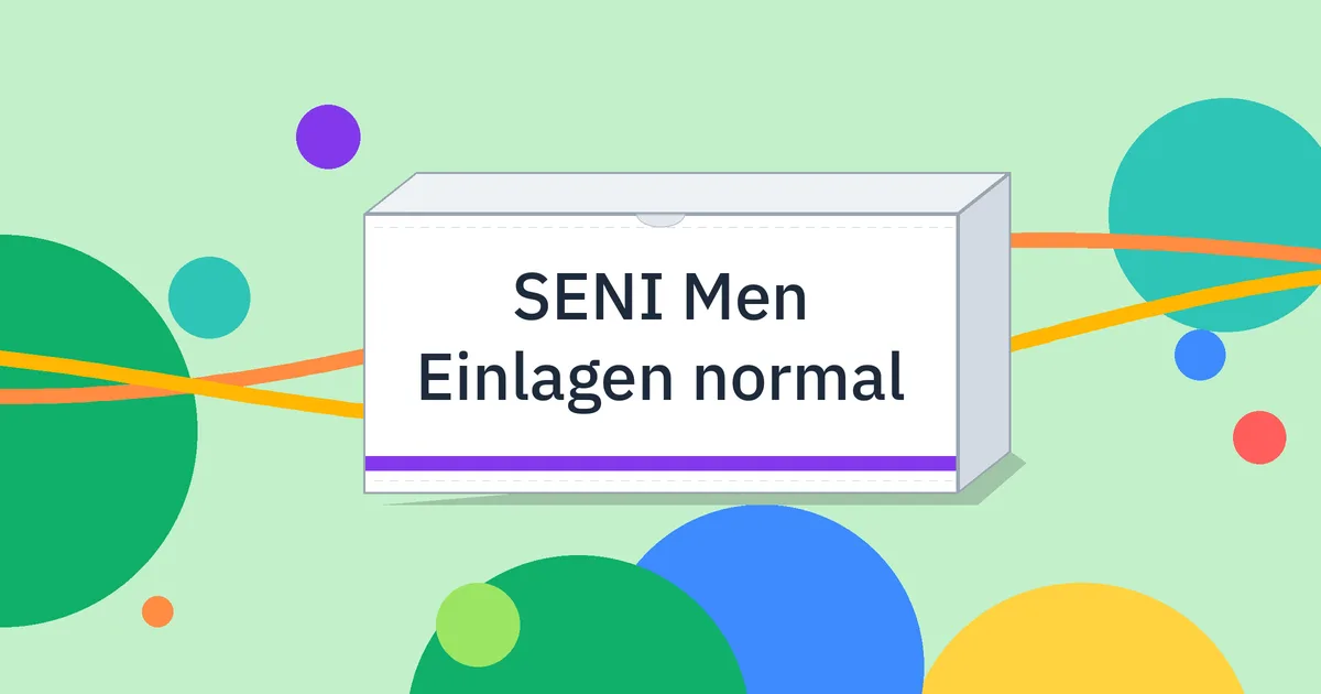 Symbolbild: Packung mit der Aufschrift SENI Men Einlagen normal (PZN 16747238) – Verfügbarkeit und Bezug in Apotheken in Frankfurt am Main