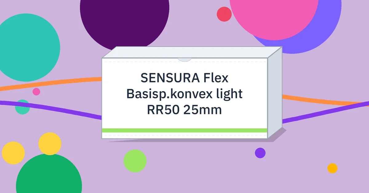 Symbolbild: Packung mit der Aufschrift SENSURA Flex Basisp.konvex light RR50 25mm (PZN 00806507) – Verfügbarkeit und Bezug in Apotheken in Frankfurt am Main