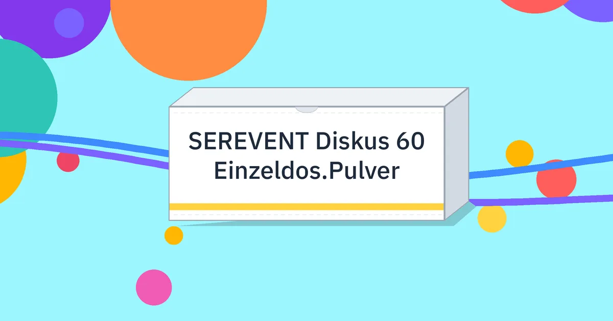 Symbolbild: Packung mit der Aufschrift SEREVENT Diskus 60 Einzeldos.Pulver (PZN 12453037) – Verfügbarkeit und Bezug in Apotheken in Frankfurt am Main